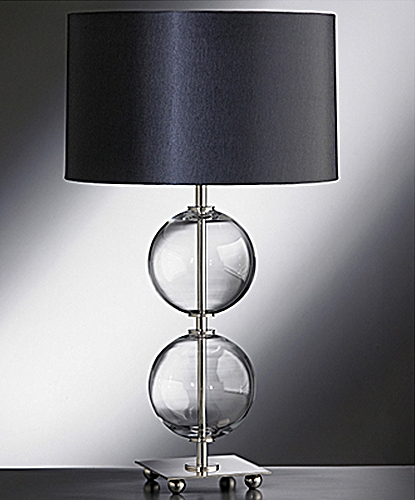 Clear 2 Ball Large Glass Lamp Base